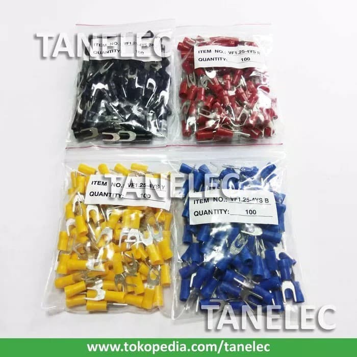Jual Skun Kabel Y 1.25-4 Hitam, Merah, Kuning, Biru, / Insulated Spade | Shopee Indonesia