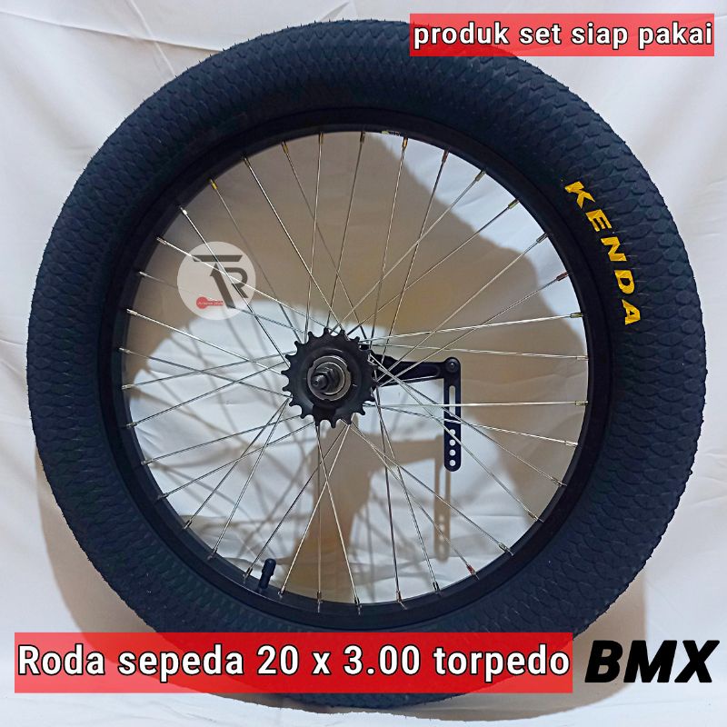 Jual Roda sepeda rem Torpedo BMX 20 x 3.00 KENDA siap pakai produk set ...