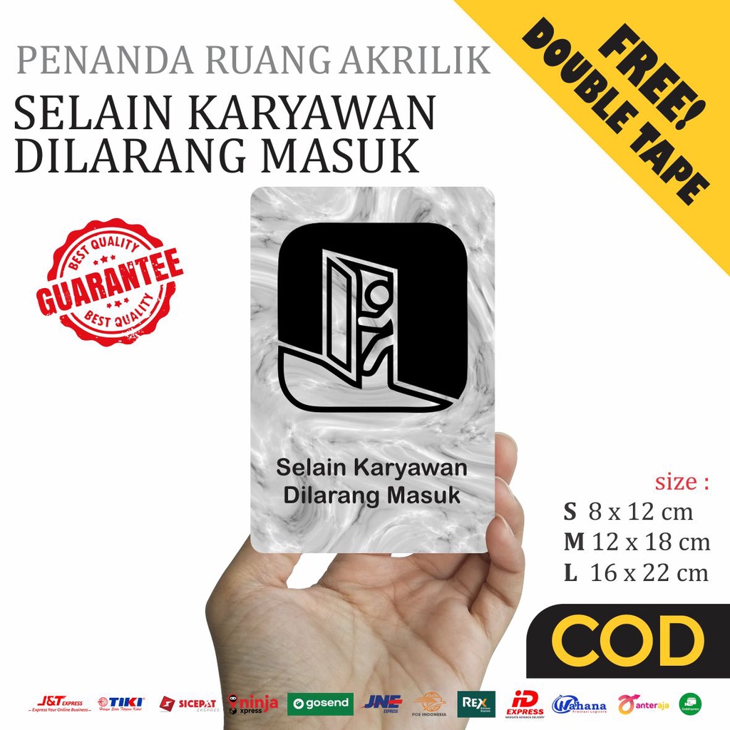 Jual Khusus Karyawan Sign Board Kayu Print Signage Label Nama Ruang ...