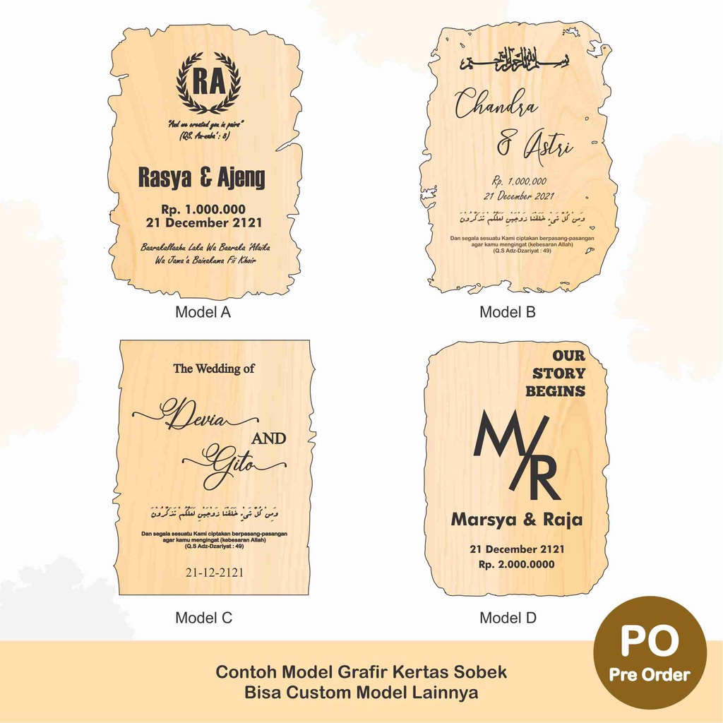 Jual Grafir Motif Kertas Sobek Plywood dekorasi Mahar | Shopee Indonesia