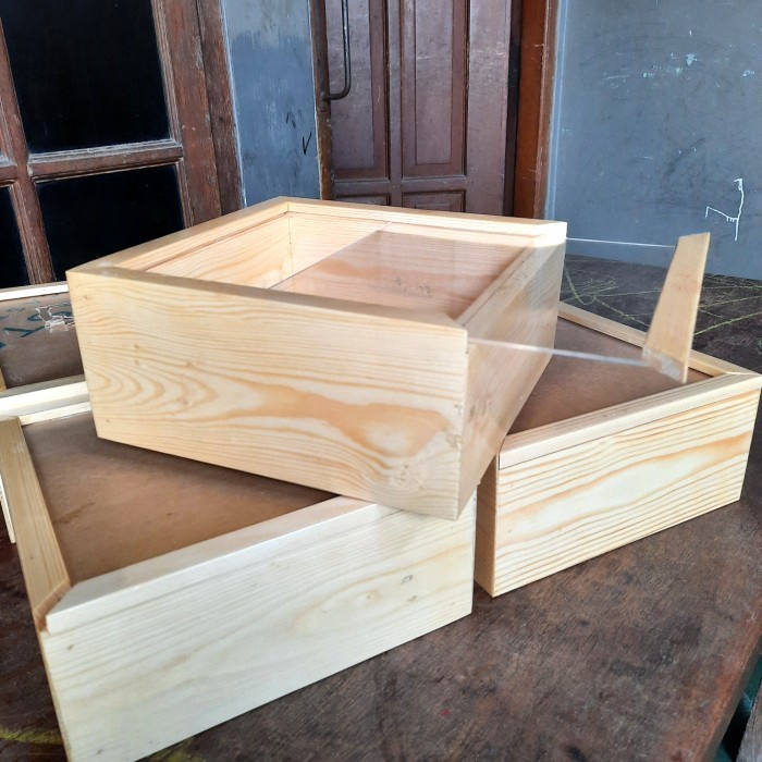 Jual Kotak gift box sliding 20x20x8 acrylic Transparan kotak kayu ...