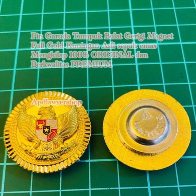 Jual Pin Garuda Pancasila GARUDA Tumpuk Bulat Gerigi 3cm Magnet ...