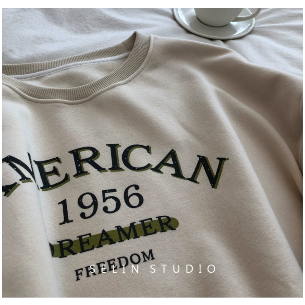 Jual 1956 AMERICAN Sweater Ala Korea Crewneck Crope Wanita Kekinian ...