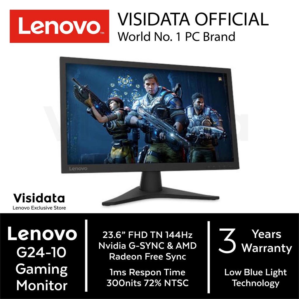 Jual Lenovo G24-10 Gaming Monitor 23.6 FHD TN 144Hz 1ms AMD Radeon Freesync - Garansi Resmi 3 ...