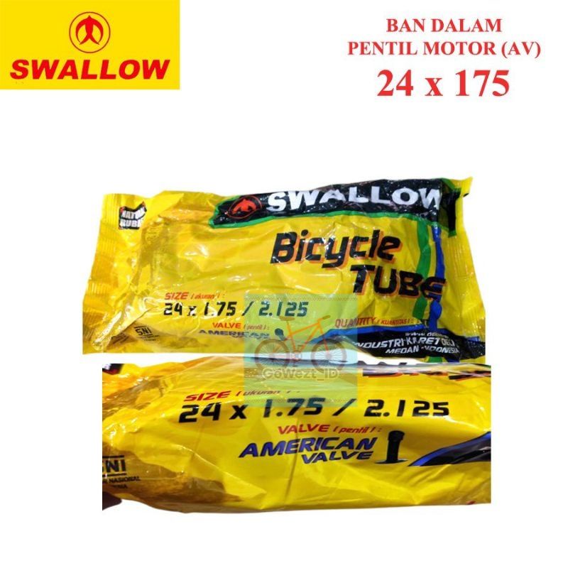 Jual BAN DALAM SEPEDA UKURAN 24 X 1.75 / 1.95 / 2.125 SWALLOW MINI MTB GUNUNG HIGH QUALITY ...