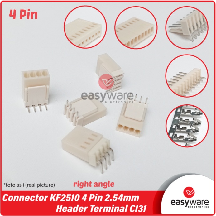 Jual 1 Set Connector Molex KF2510 4P 4 Pin 4Pin 2.54mm Header Terminal CI31 | Shopee Indonesia