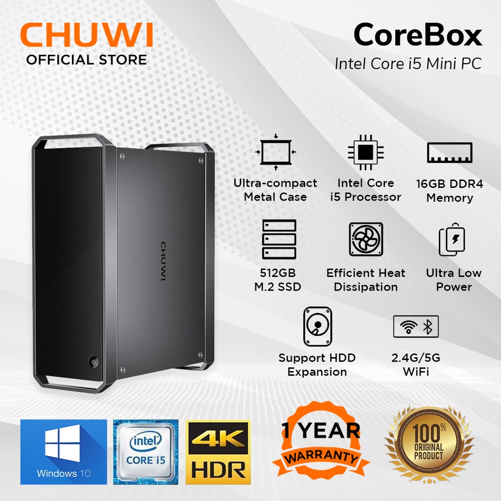 Jual Chuwi Mini PC CoreBox Intel i5 8259U QUAD Core 16GB 256GB Win 10 ...