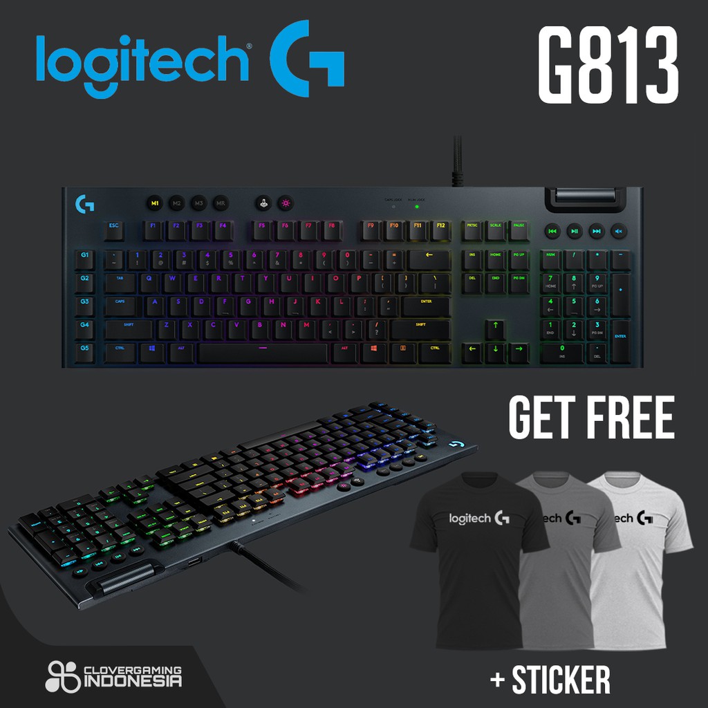 Jual Logitech G813 Lightsync RGB Clicky - Mechanical Gaming Keyboard ...