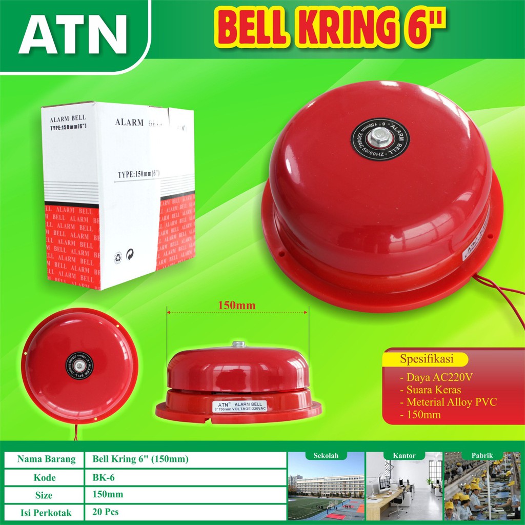 Jual COD-BELL KRING 6" (150mm) 4" (100mm) 3" (75mm) 2" (50mm) MEREK ATN ...