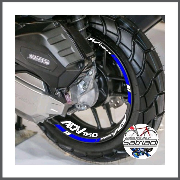 Jual Stiker Velg Sticker Motor Decal Honda ADV 150 Merah Putih ring ...