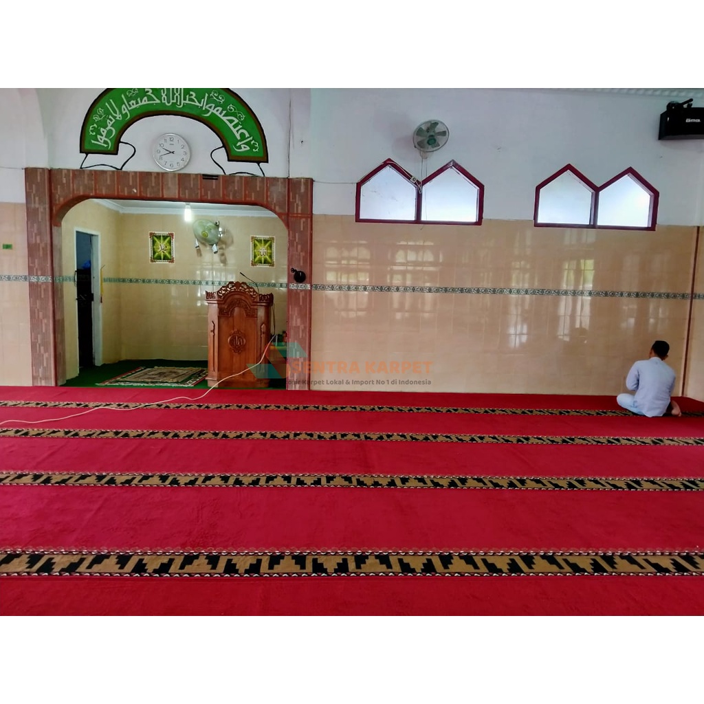 Jual Promo Karpet Masjid - Motif : Tapis - Warna : Merah Polos ...