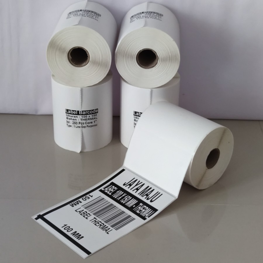 Jual label thermal label stiker barcode label pengiriman 100x150 100 X ...