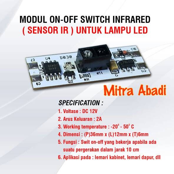 Jual Modul Sensor ON-OFF Switch INFRARED LED (Sensor IR) 2A DC 12V ...