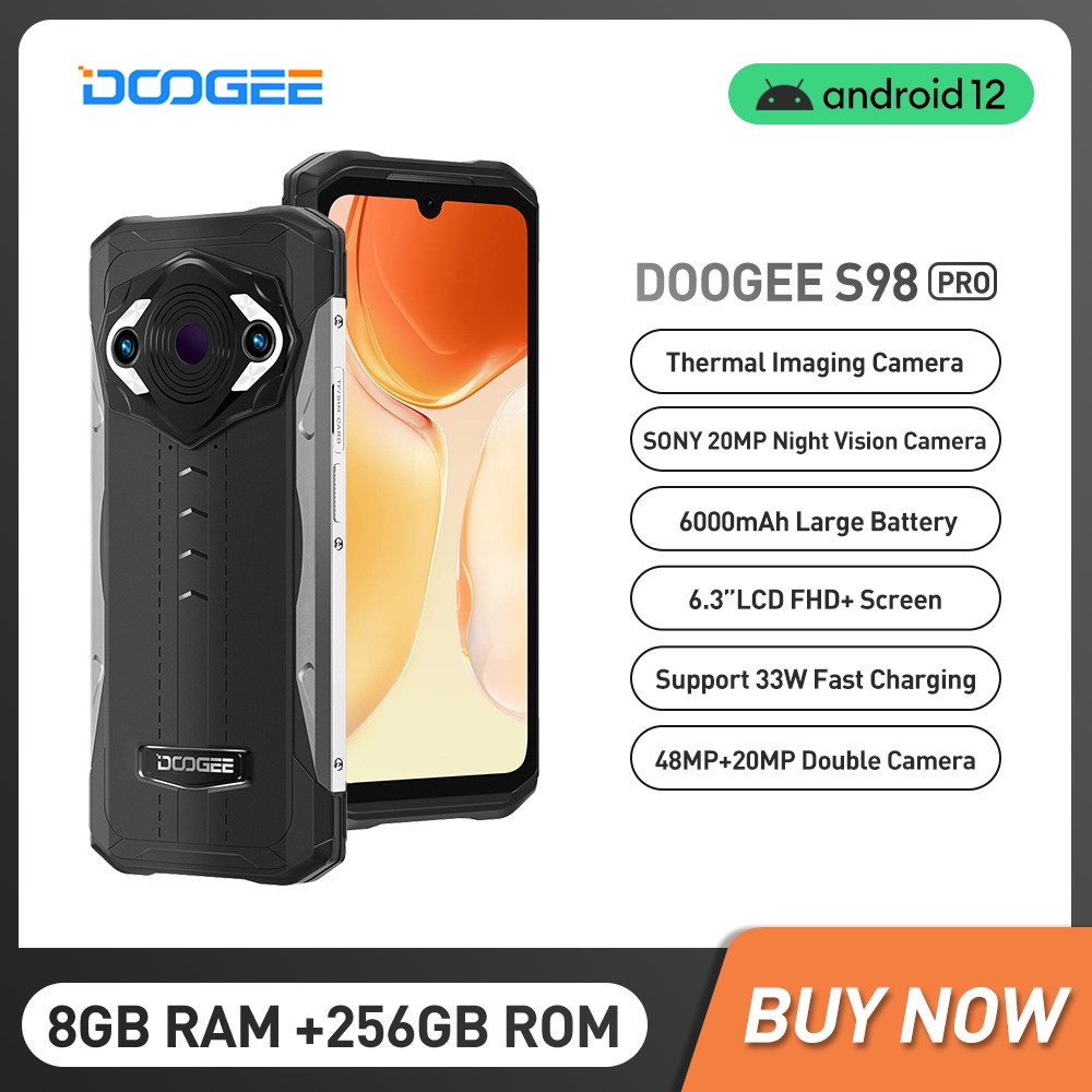 Jual DOOGEE S98 Pro Rugged Phone 8GB RAM 256GB ROM Android 12 MTK Helio ...