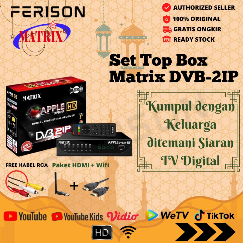 Jual SET TOP BOX DVB2IP TV DIGITAL MATRIX APPLE MERAH DVB - 2IP (NEW ...
