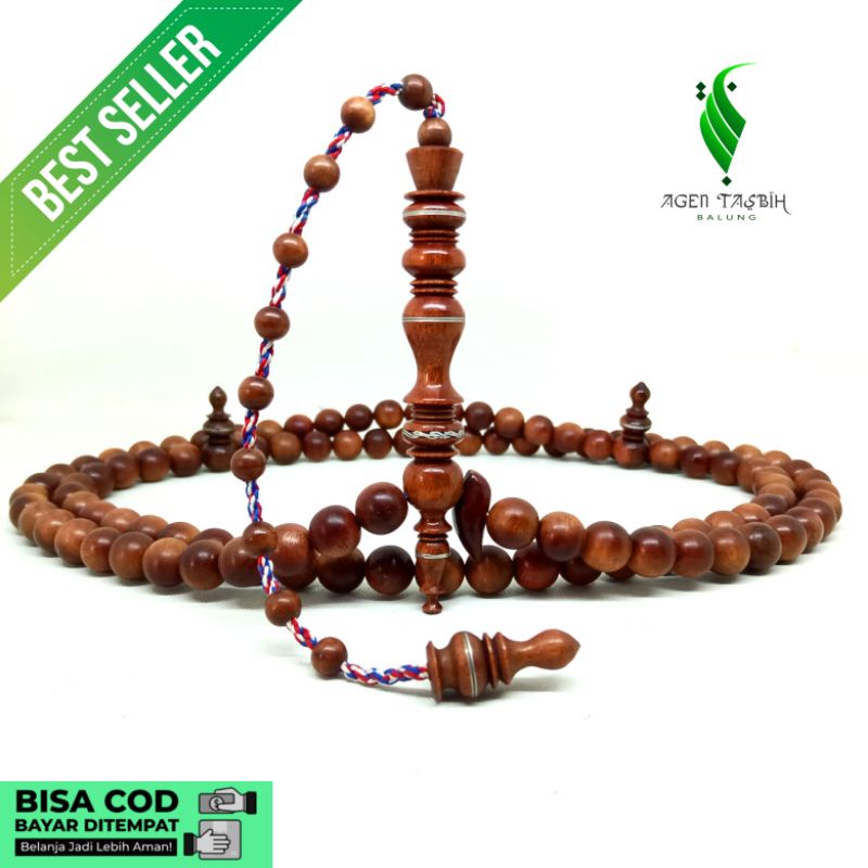 Jual Tasbih Kayu Setigi Wulung Asli Kualitas Tasbih Antik Super Size ...
