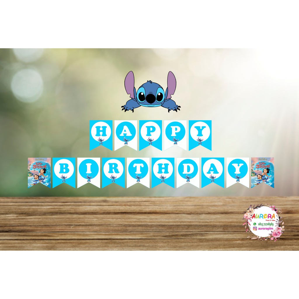 Jual Bunting Flag LILO AND STITCH / Banner Happy Birthday Lilo & Stitch ...