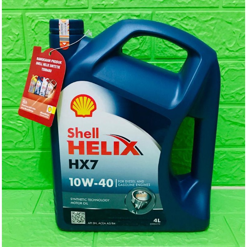 Jual Oli mesin shell helix HX7 10W-40 4liter / gratis filter oli ...