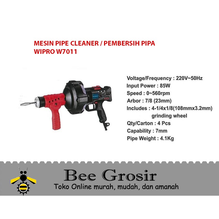 Jual Mesin Pembersih Pipa Electric Drain Cleaner WIPRO W7011 | Shopee ...