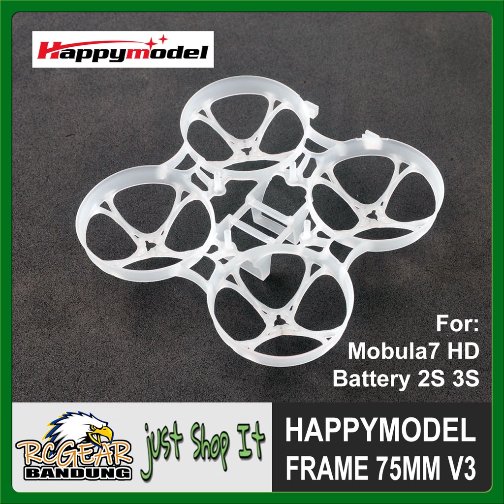 Jual Happymodel Mobula7 HD 75mm V2 V3 Brushless Tiny Whoop Frame Kit 2S 3S Battery | Shopee ...