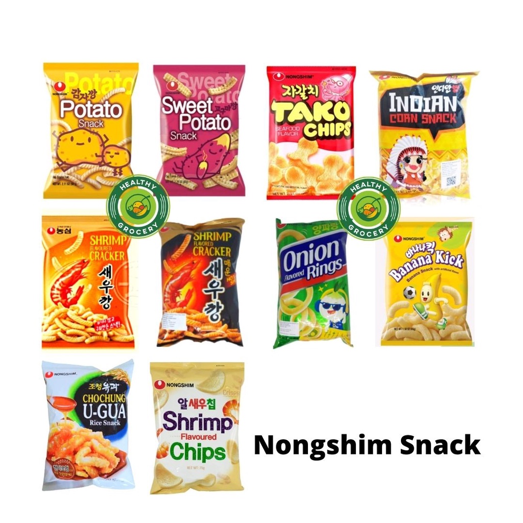 Jual Nongshim Snack All Varian Onion Ring Tako Chip Shrimp Potato Corn ...