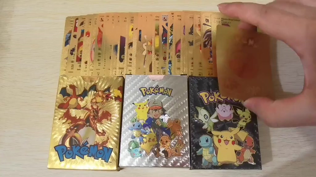 Jual Kartu Pokemon Cards 55PCS 1 box Original Gold Emas Hitam Langka Charizard Pikachu Langka ...