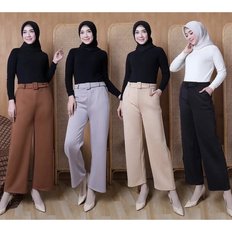 Jual kulot basic (free belt) | Shopee Indonesia