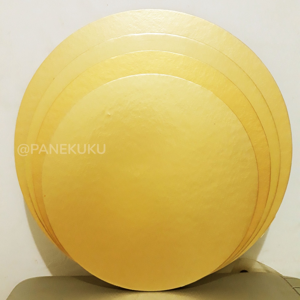 Jual Tatakan kue tart/ Alas cake tebal/ Cakeboard gold bulat/ emas ...