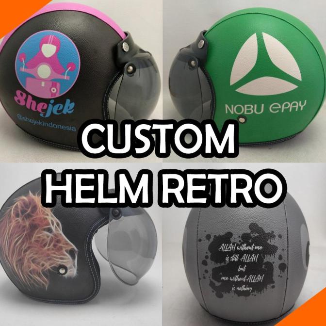 Jual Helm Retro Custom Bogo Kulit Kaca Bubble Desain Sesuai Permintaan ...