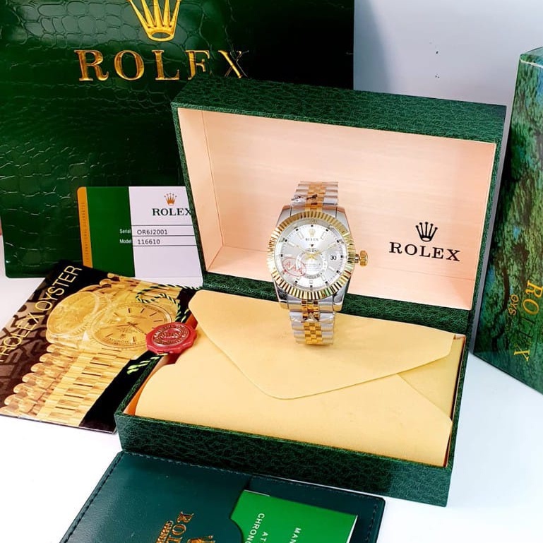Jual Best Seller~ Jam Tangan Pria Rolex Sky-Dweller Premium 4488 Free ...