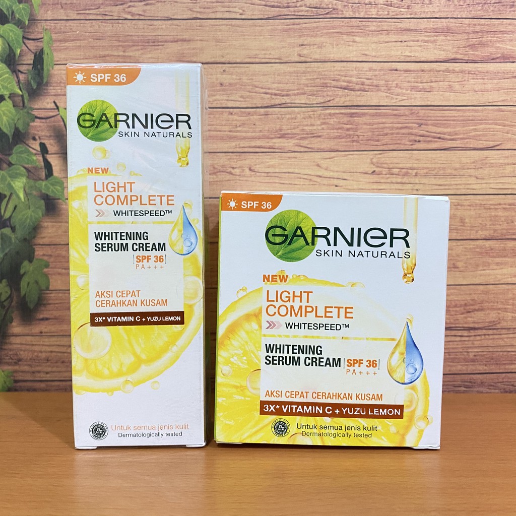 Jual Garnier Light Complete Whitening Serum Cream SPF 36 / Krim Siang ...