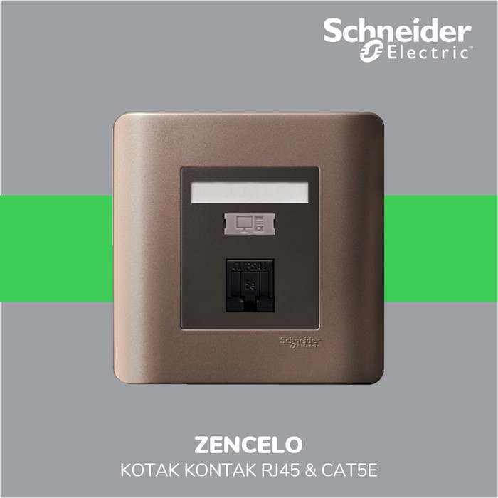 Jual Zencelo Socket 1 Gang Data RJ45 Cat5 Silver Bronze E8431RJ_5 ...