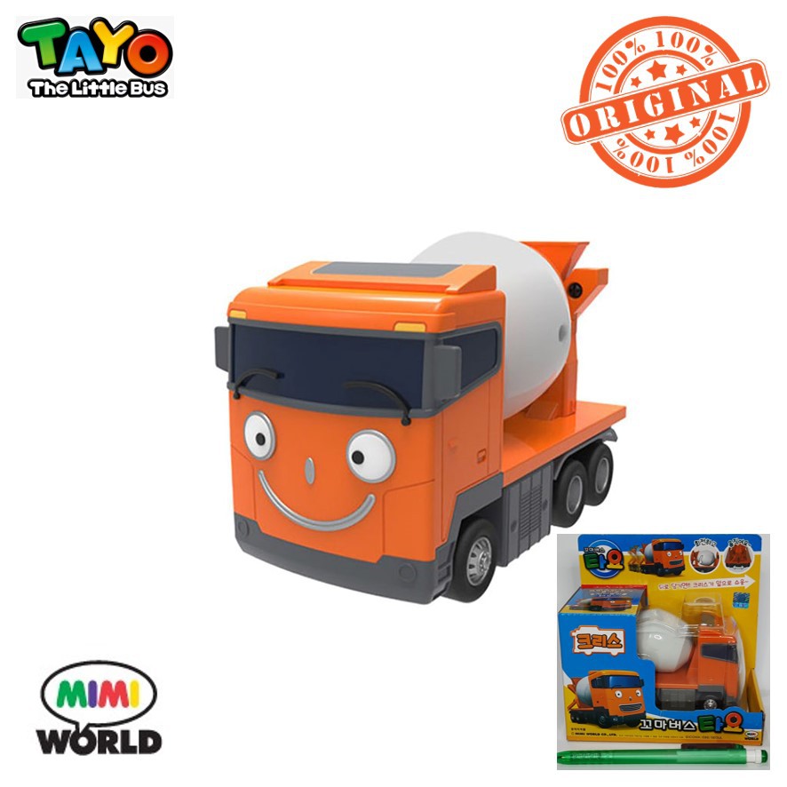 Jual Original Tayo The Little Bus Chris Cement Mixer Truck TYX218005 ...