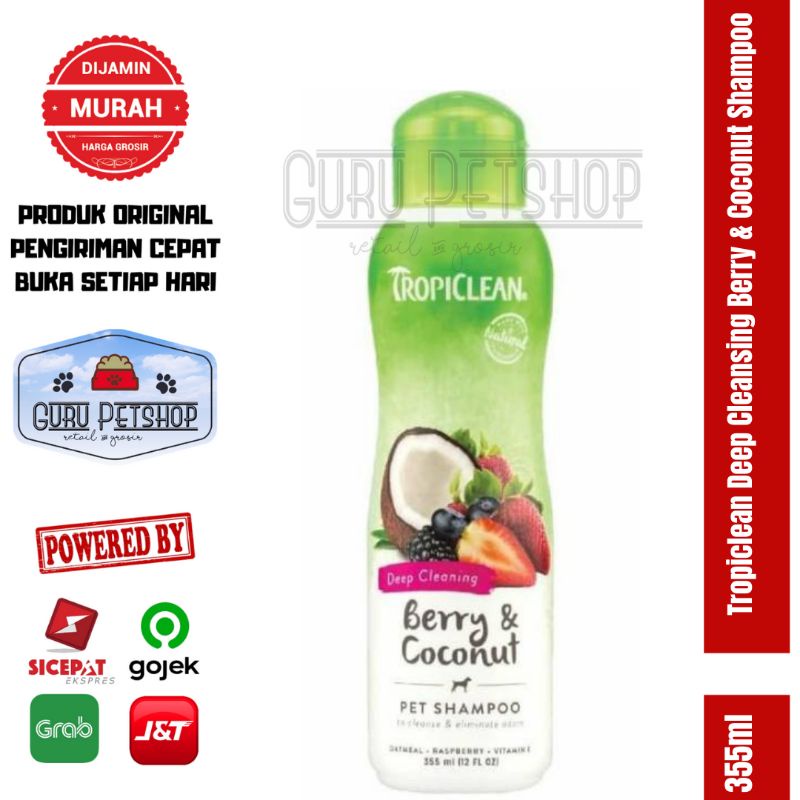 Jual Tropiclean Shampoo Deep Cleansing Berry & Coconut 355 ml (Fresh Shampoo) | Shopee Indonesia