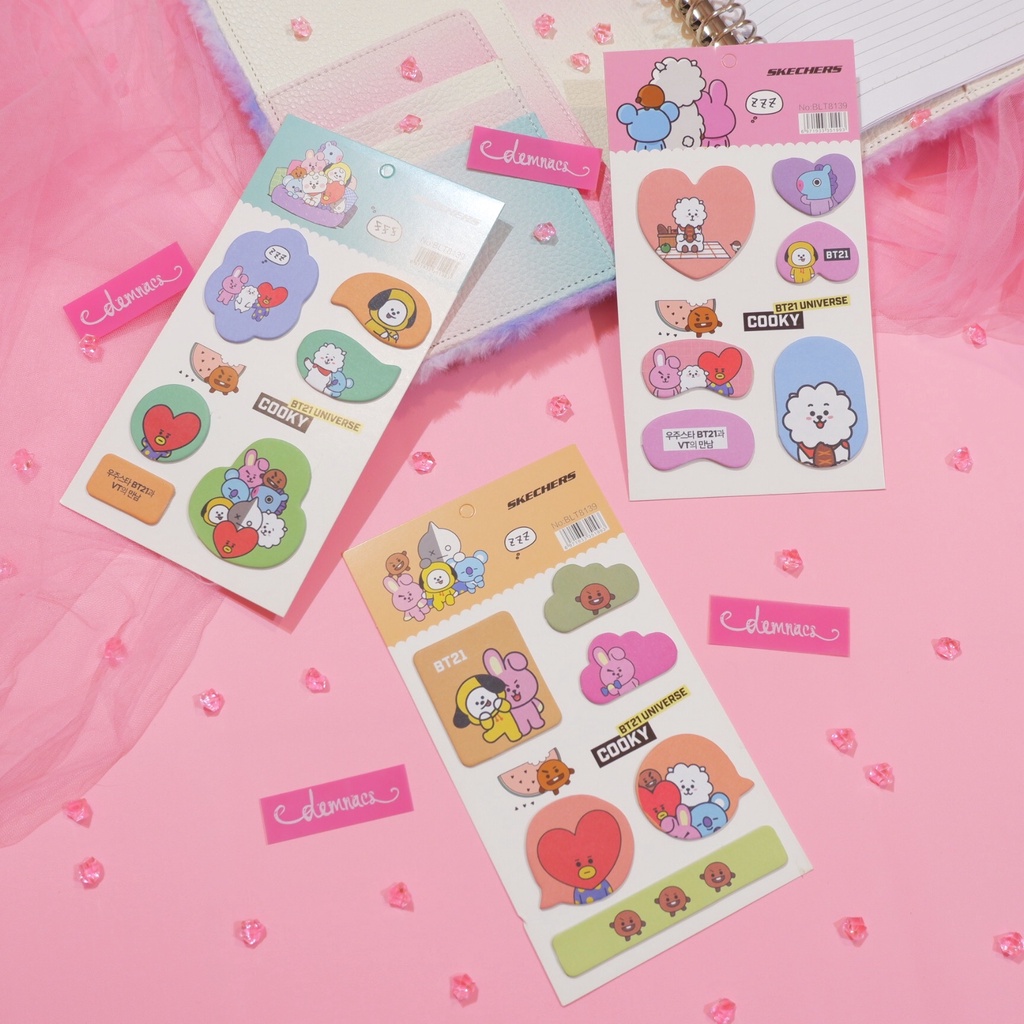 Jual sticky marker / bookmark / sticky notes / bt21 / motif cactus ...