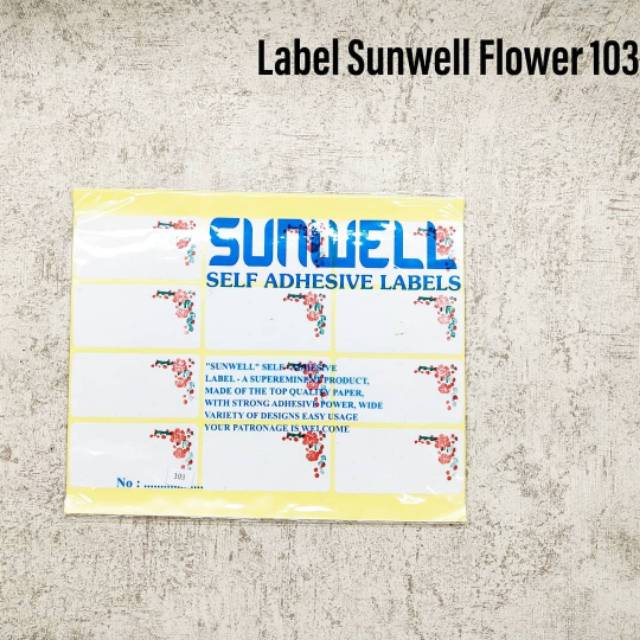 Jual LABEL STICKER HARGA SUNWELL FLOWER 103 | Shopee Indonesia