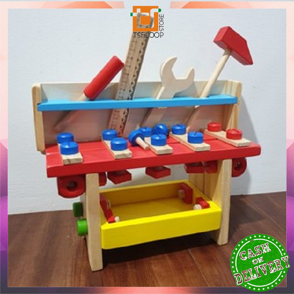 Jual OFM-M276 Mainan Puzzle Alat Perkakas Anak Lelaki Bahan Kayu / Alat ...
