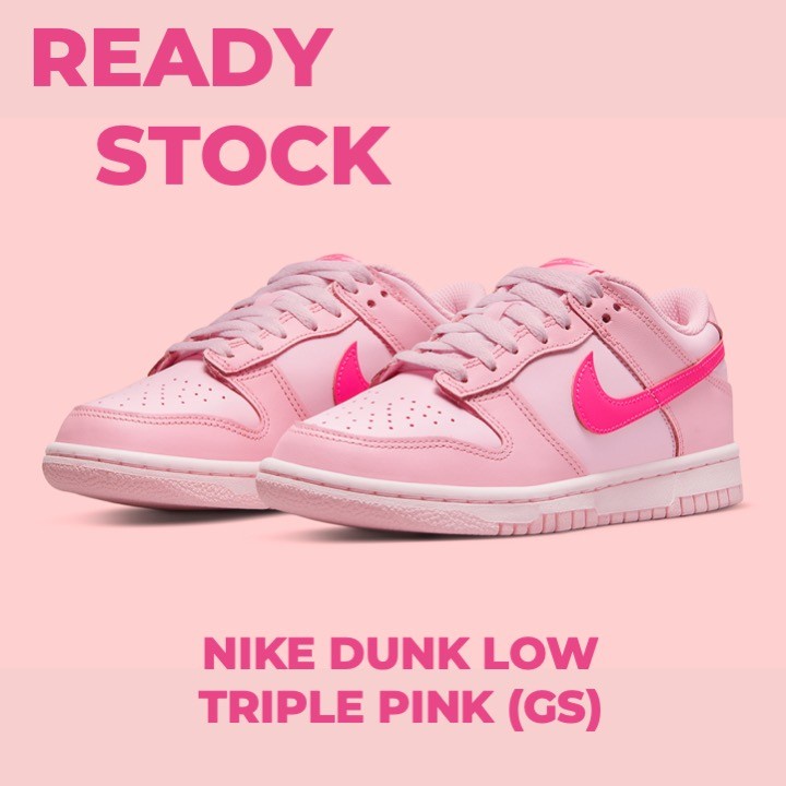 Jual Nike Dunk Low Triple Pink (GS) | Shopee Indonesia