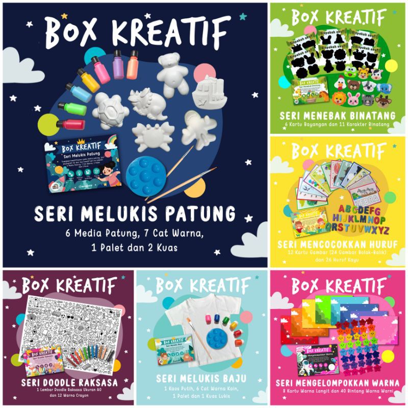 Jual PAKET 6 SERI BOX KREATIF | Mainan edukasi dan kreasi kreatifitas ...
