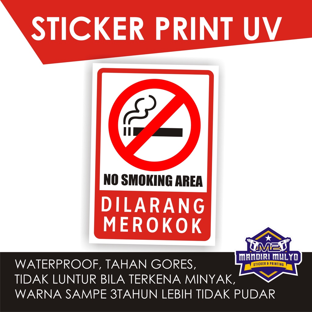 Jual STICKER NO SMOKING / DILARANG MEROKOK 14X10CM | Shopee Indonesia