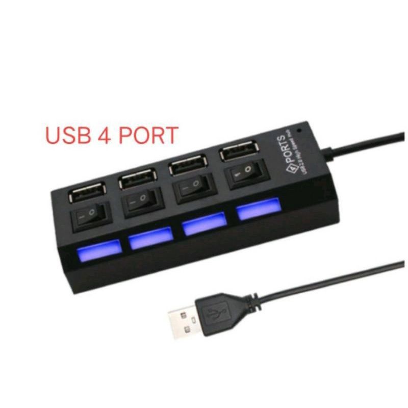 Jual USB HUB Saklar Tombol ON OFF Lampu LED 4 Port USB HUB Switch / Sambungan Kabel Adaptor ...