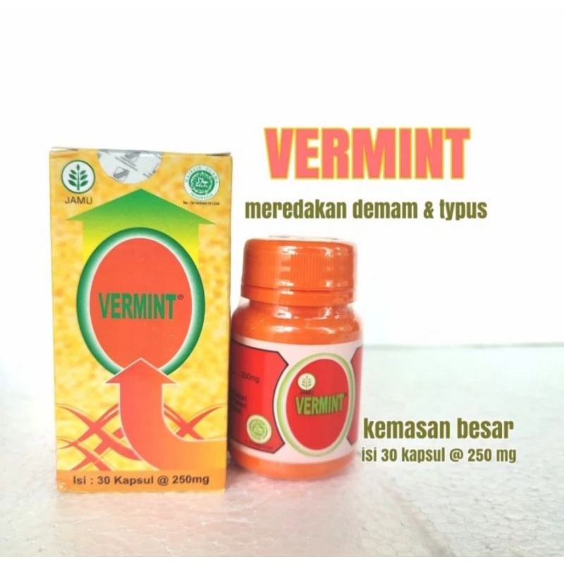 Jual Vermint Kapsul (kapsul cacing) obat tipes typus | Shopee Indonesia