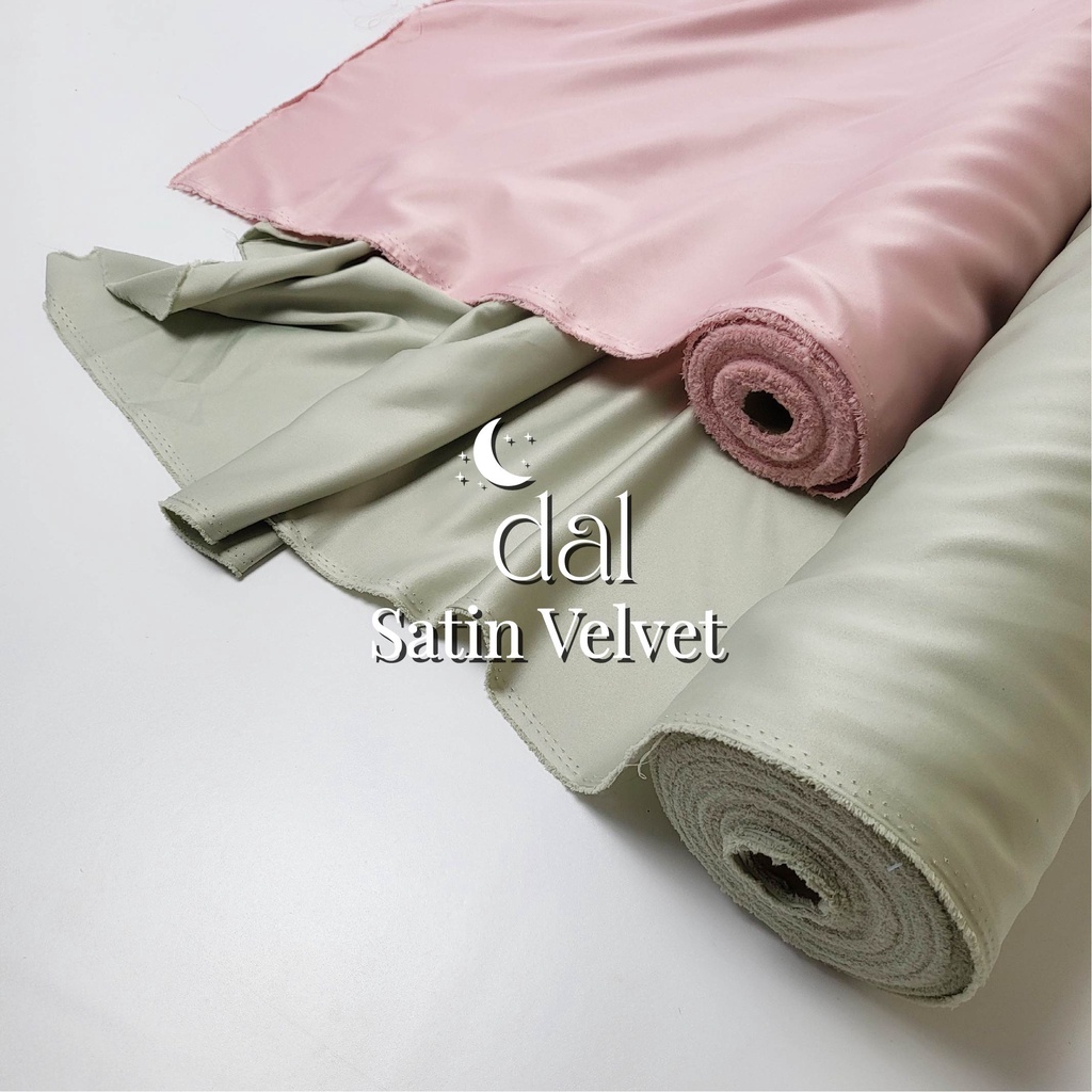 Jual 1meter bahan kain satin silk velvet premium furing saten gamis ...
