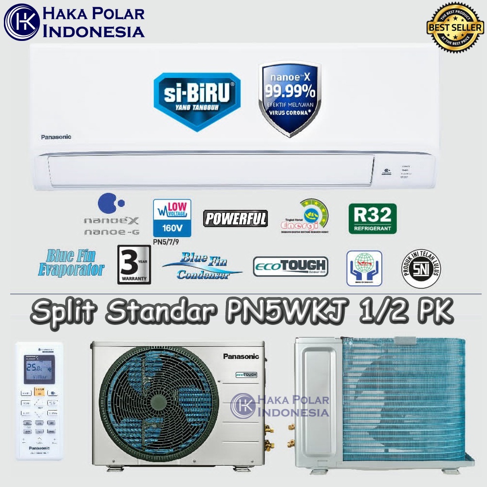 Jual AC Panasonic Si Biru 1/2 PK Standard Deluxe CS-PN5 | Shopee Indonesia