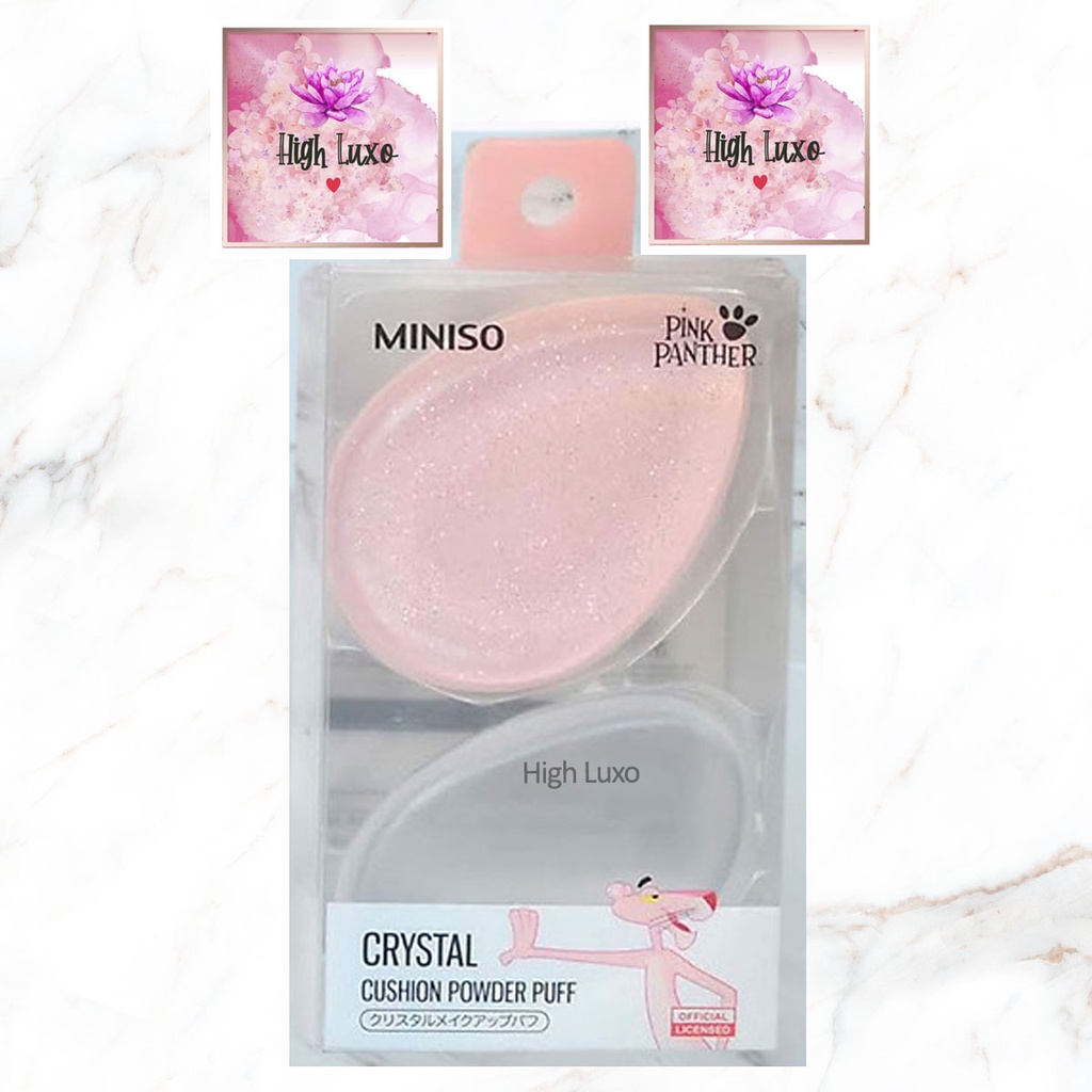 Jual MINISO Pink Panther Crystal Cushion Powder Puff Isi 2pcs Makeup ...