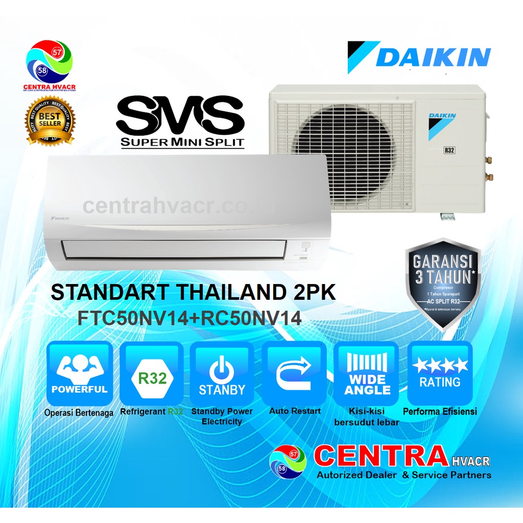 Jual Daikin FTC50NV14 AC Split 2PK Standard Thailand | Shopee Indonesia
