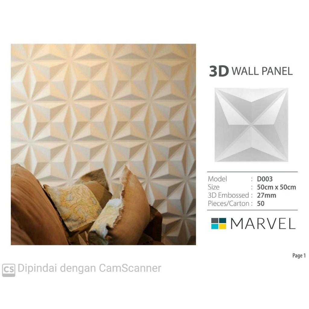 Jual Wall Panel 3 Dimensi Bahan PVC Harga Perlembar Model D003-D026 ...
