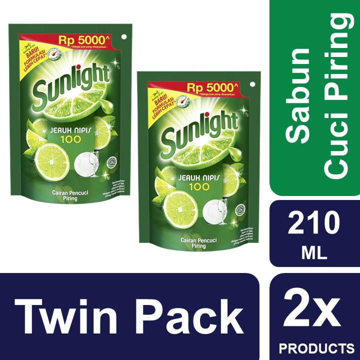 Jual Sunlight Sabun Cuci Piring Jeruk Nipis 210ml x 2 | Shopee Indonesia
