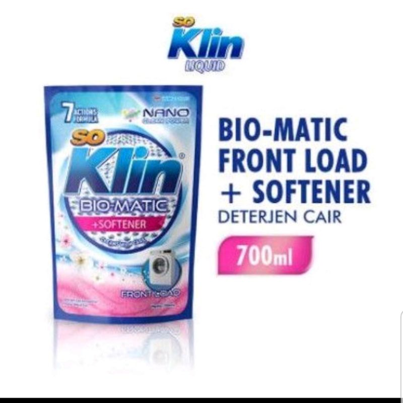 Jual So Klin Bio Matic Liquid + Softener Front Load Soklin 700 ml ...