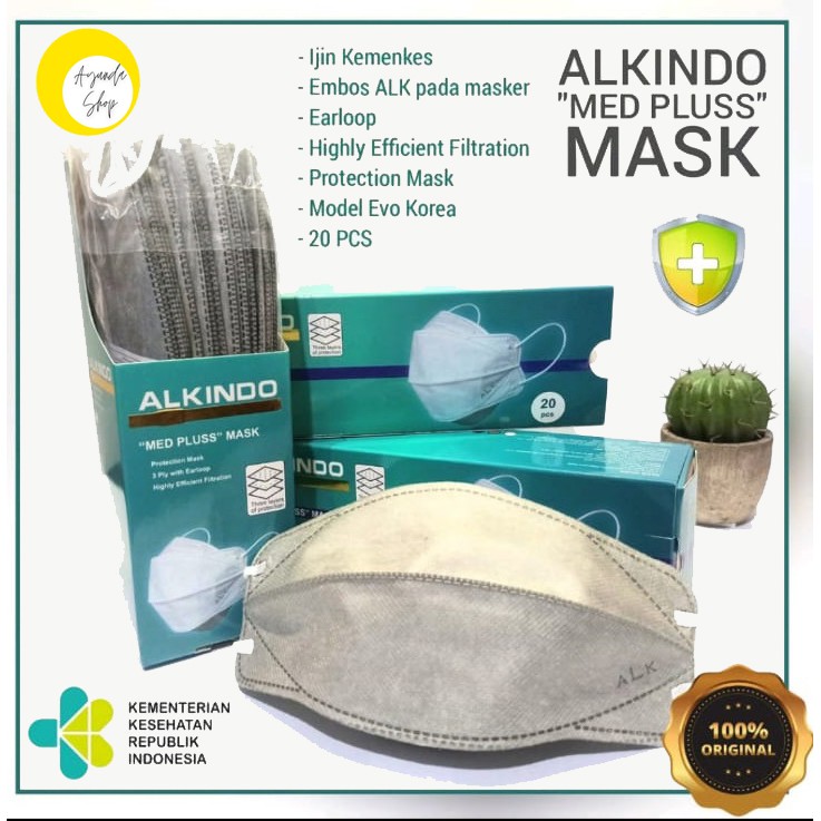 Jual Alkindo Med Plus Mask /Masker KF94 EVO 4D 20 PCS BOX | Shopee Indonesia